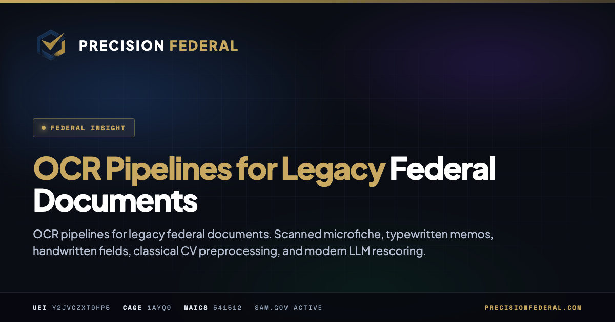 OCR Pipelines for Legacy Federal Documents